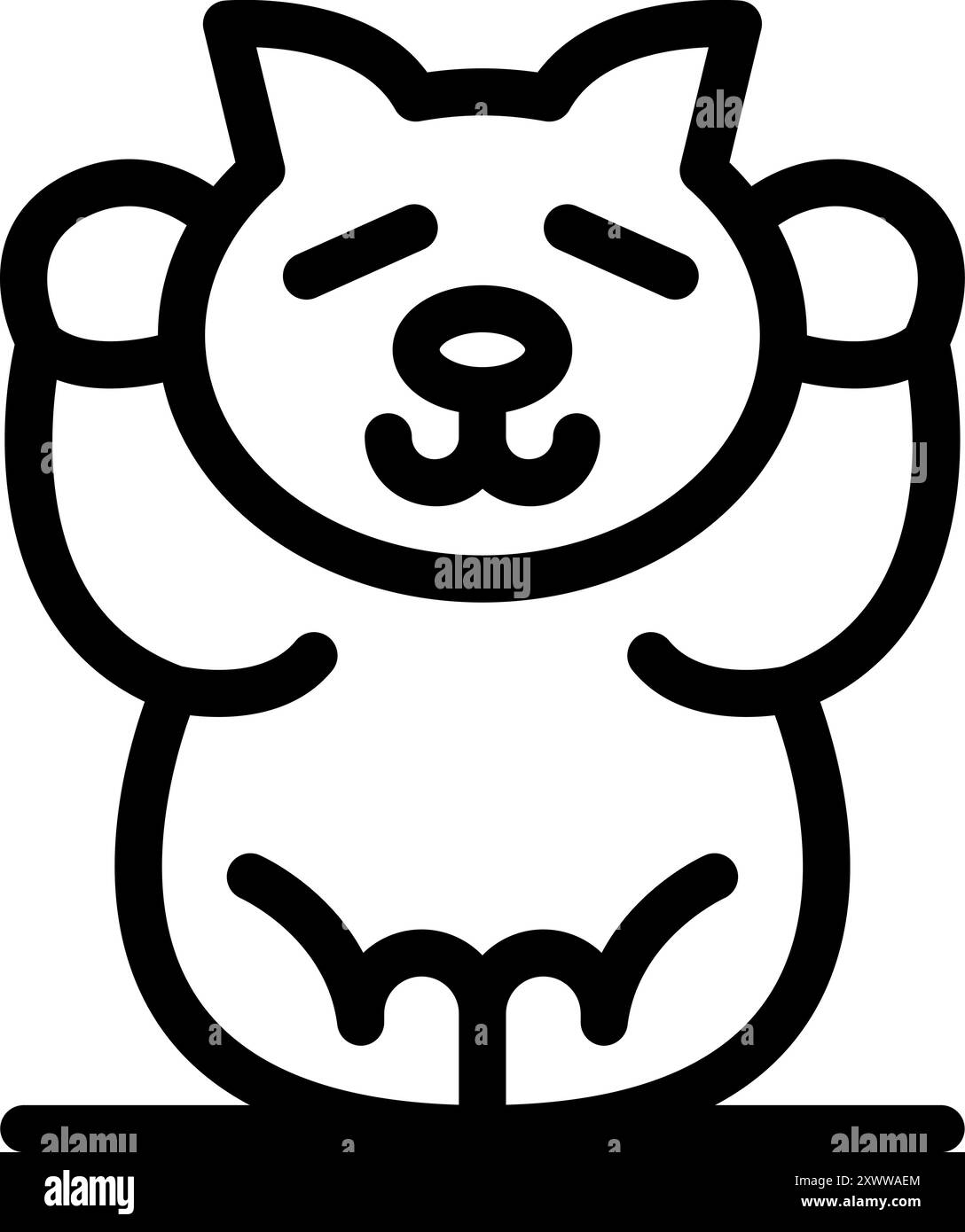 Happy cartoon dog is sitting with its eyes closed Stock Vector Image ...