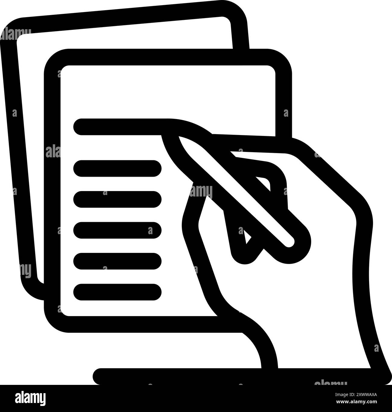 Piece of paper with pen isolated Stock Vector Images - Alamy