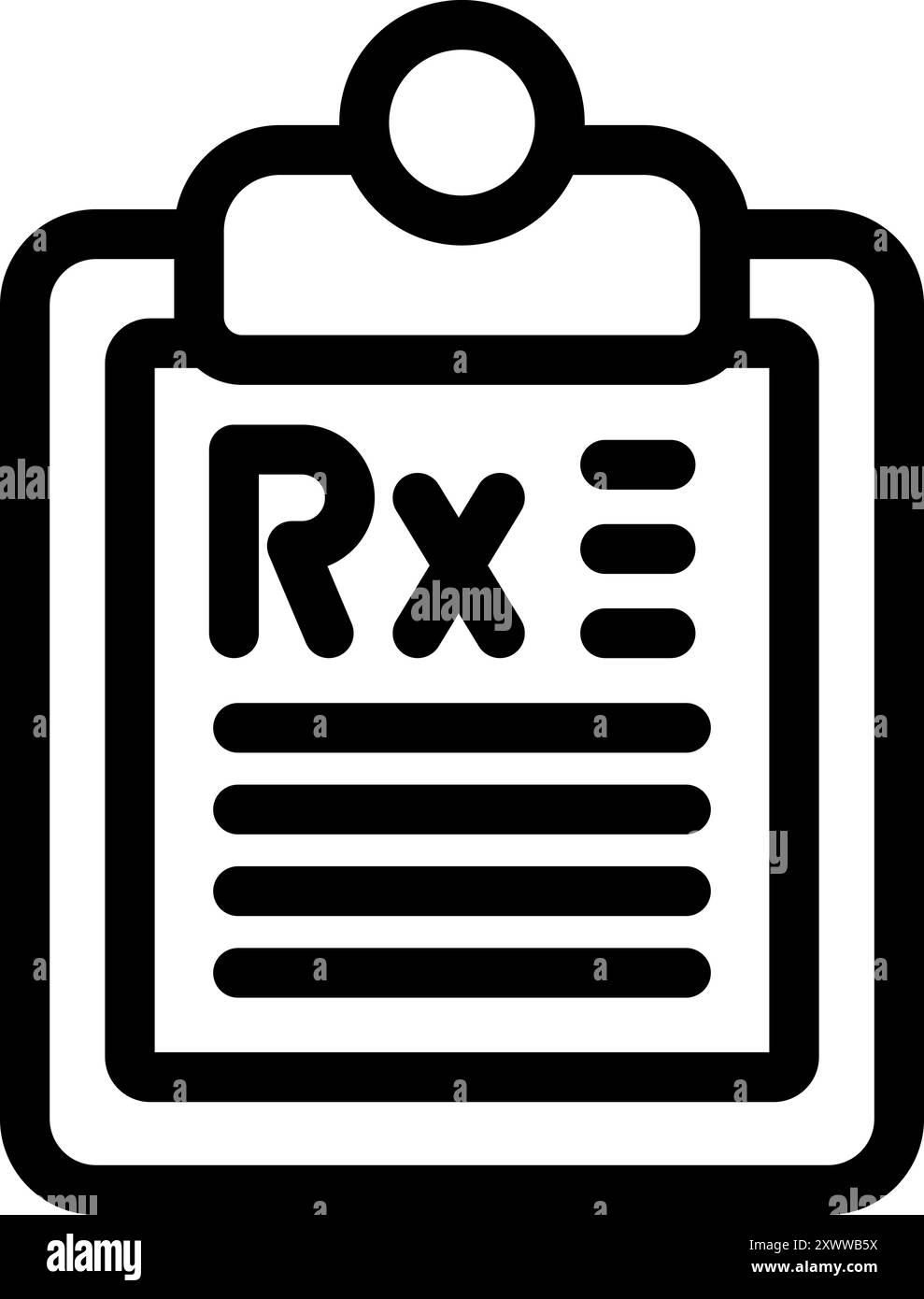 Simple, bold icon depicting a medical prescription form, often used by ...