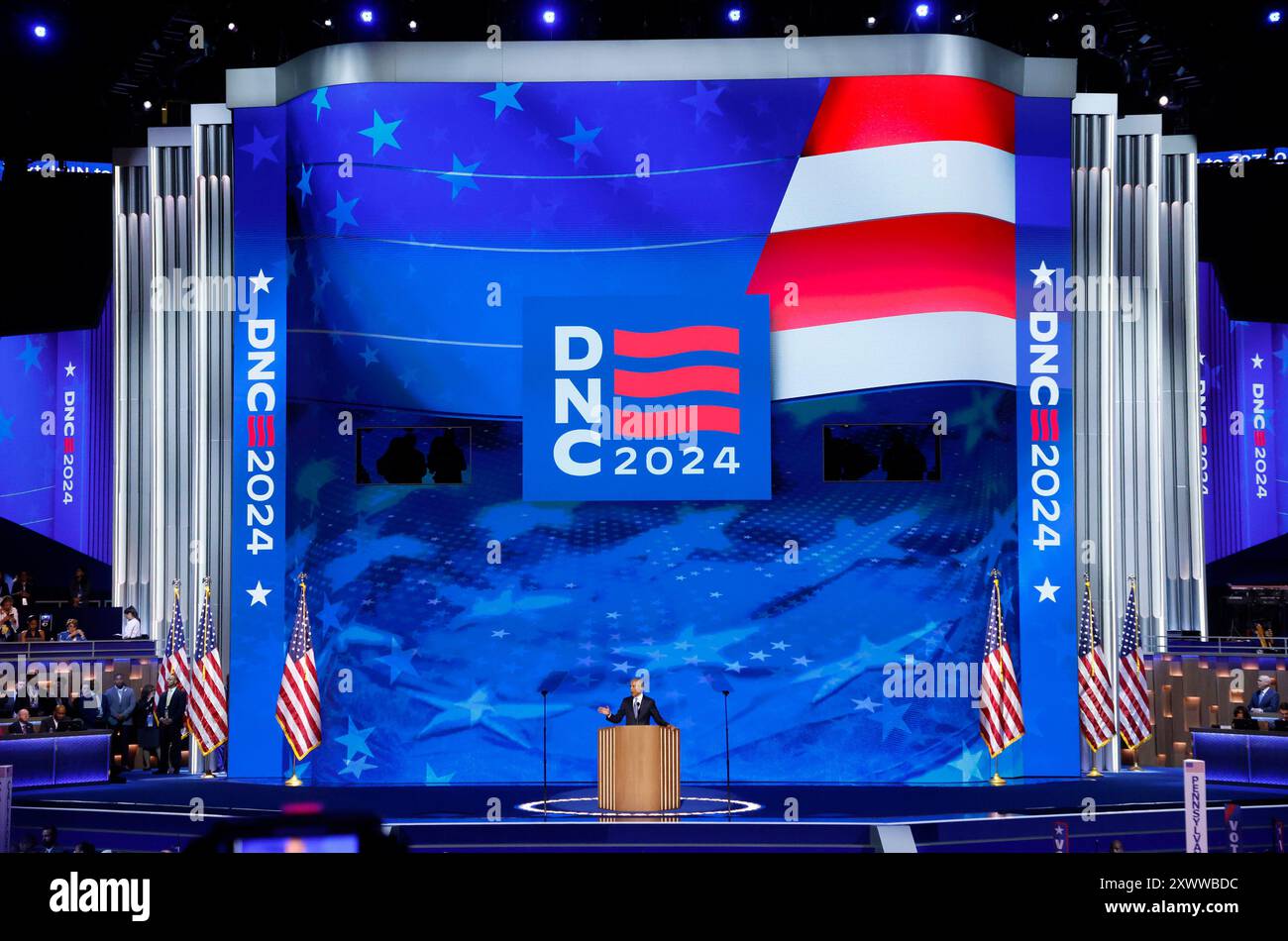 Chicago, United States. 20th Aug, 2024. Former President Barack Obama ...
