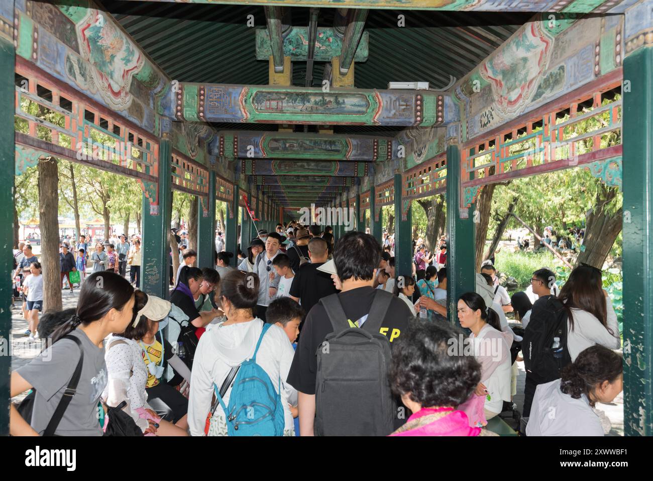 Beijing, China - August 14, 2024: Crowded tourists who visit the Summer ...