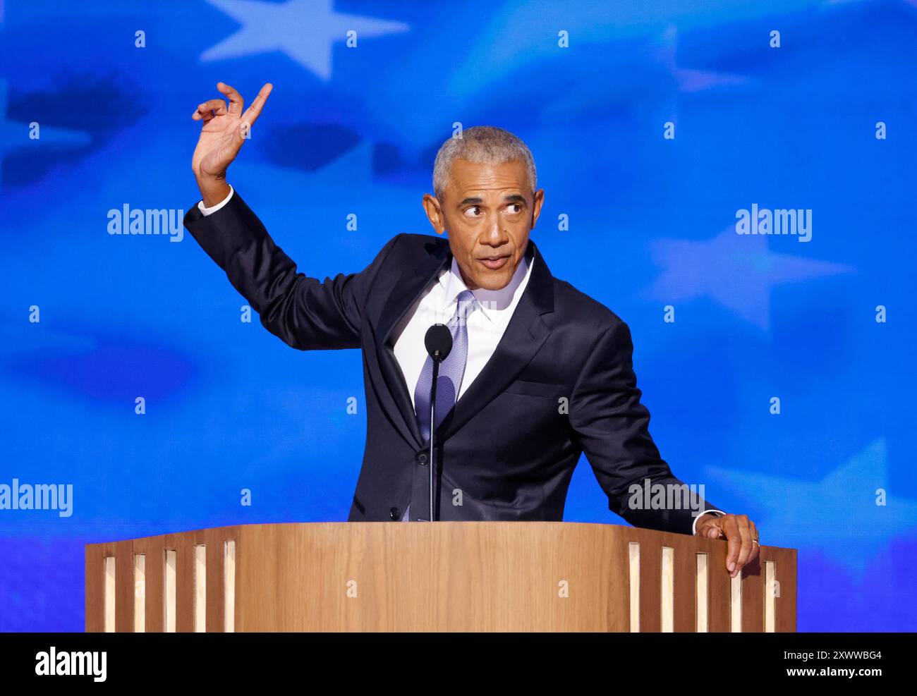 Chicago, United States. 20th Aug, 2024. Former President Barack Obama ...