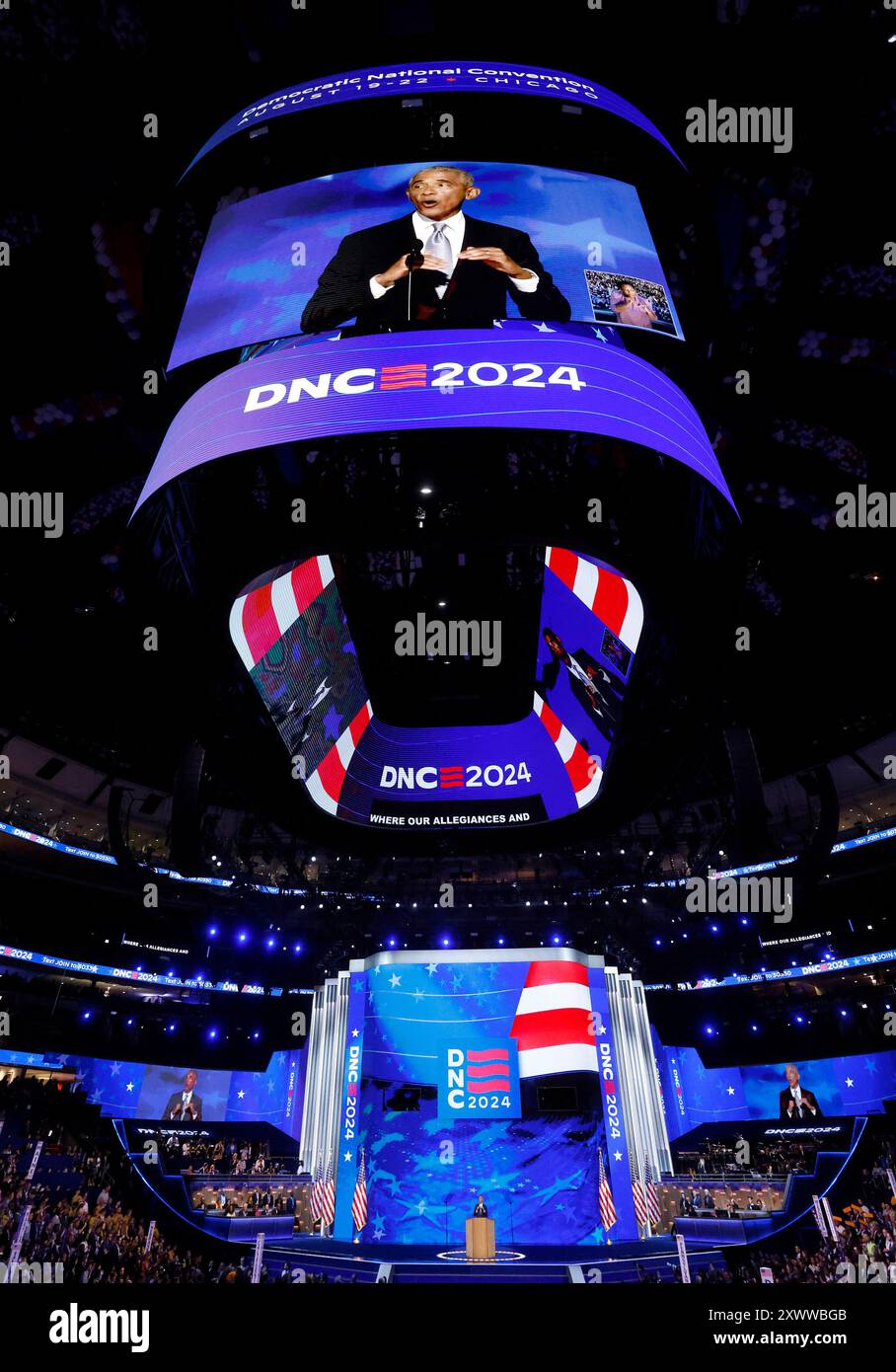 Chicago, United States. 20th Aug, 2024. Former President Barack Obama ...