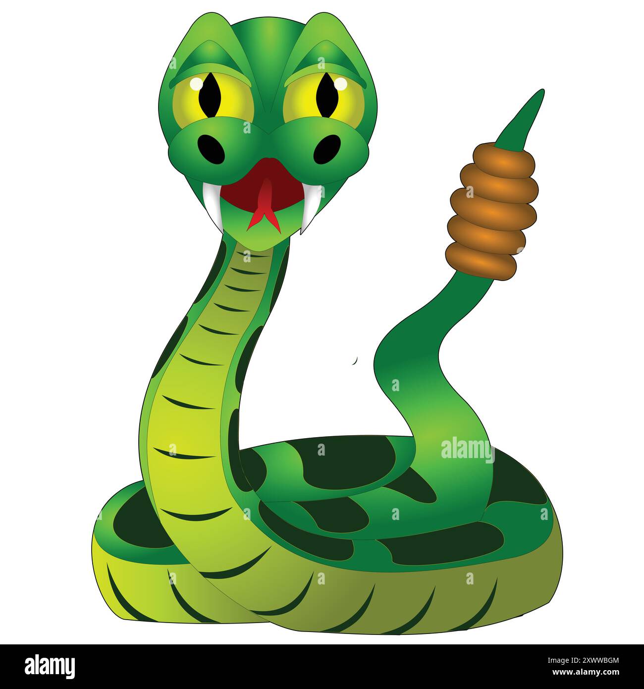 Cartoon reptile snake vector illustration isolated on white background ...