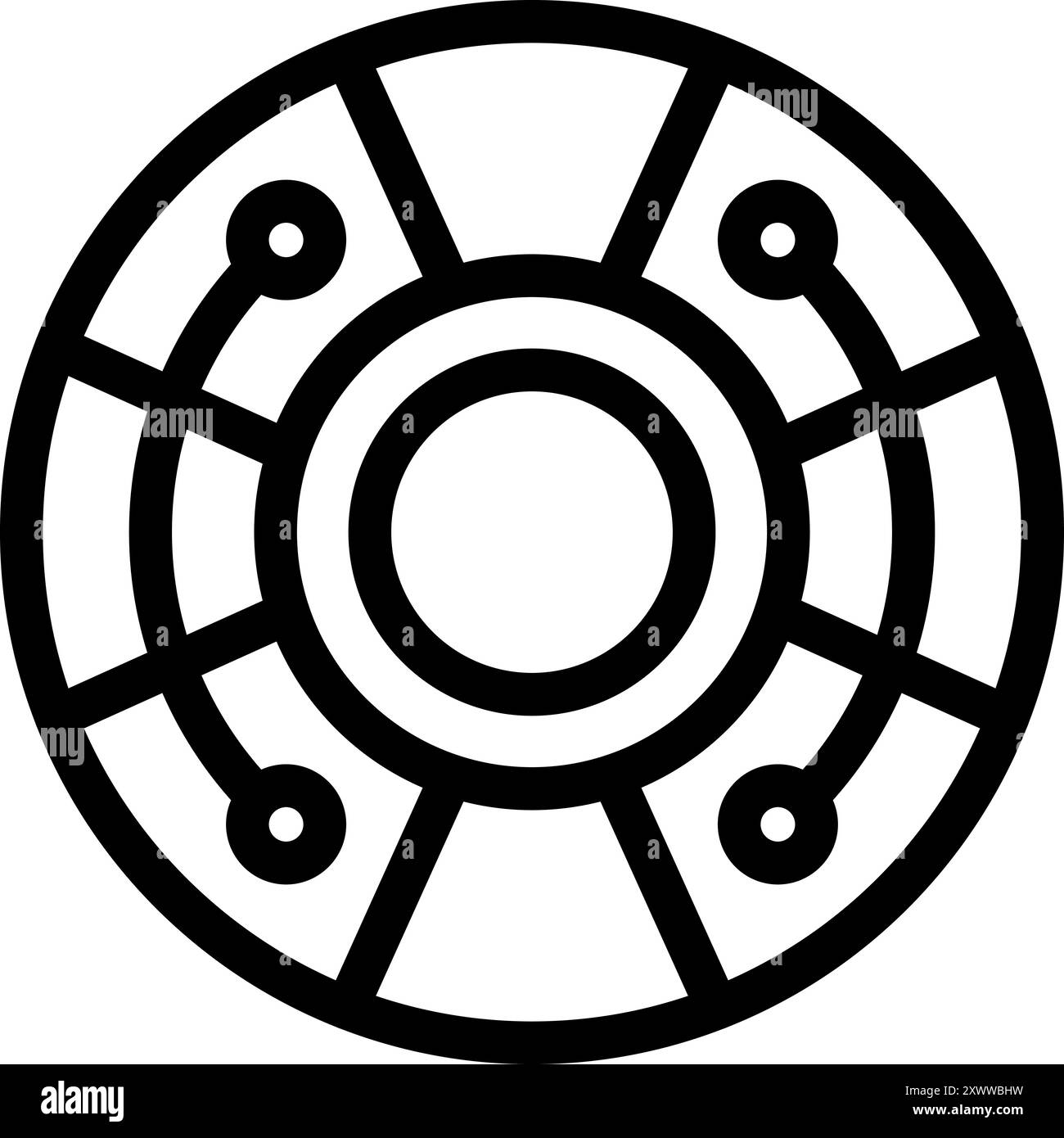 This vector illustration presents an abstract circular symbol with ...