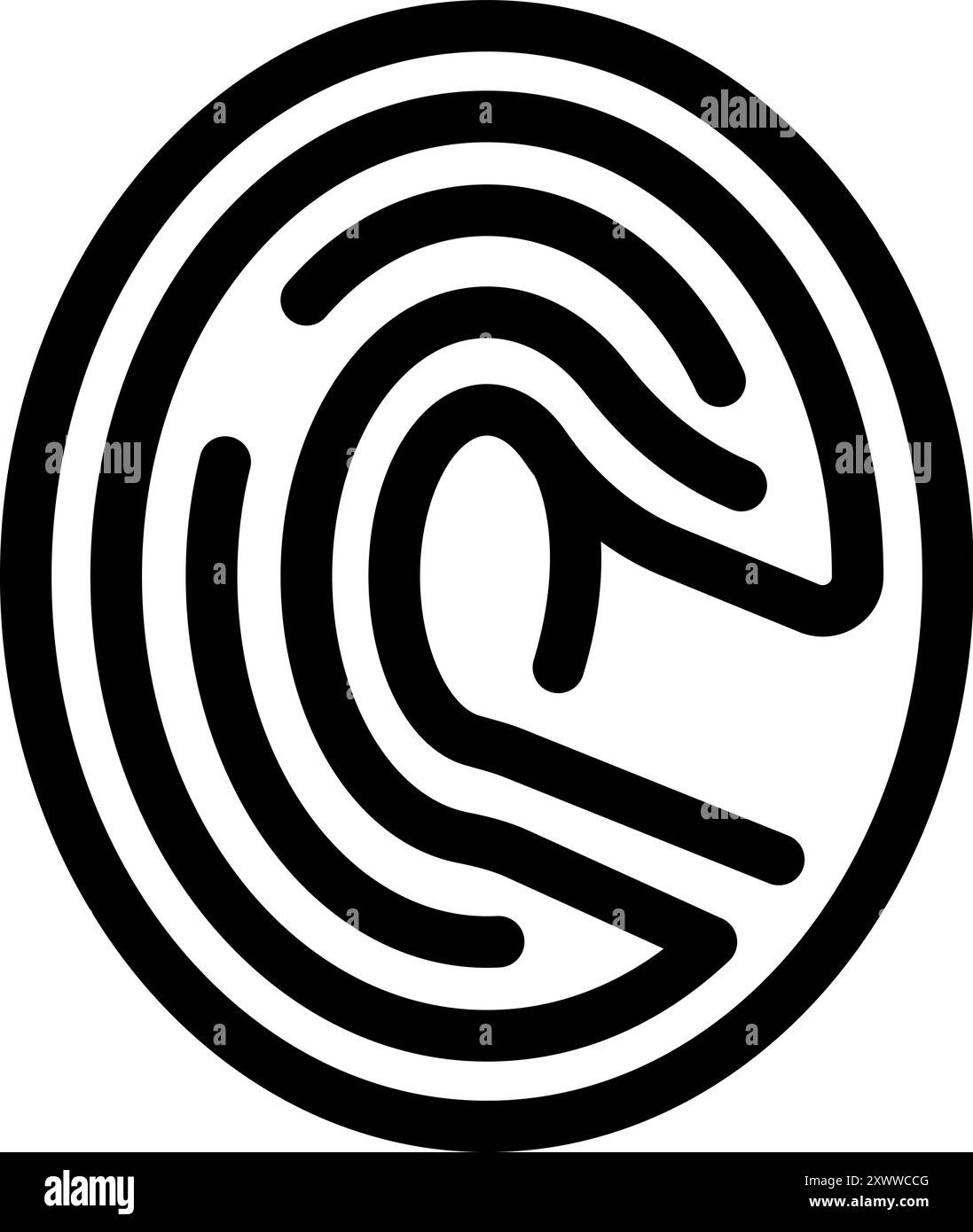 Fingerprint Providing Security Access With Biometric Scan For Identification Stock Vector Image