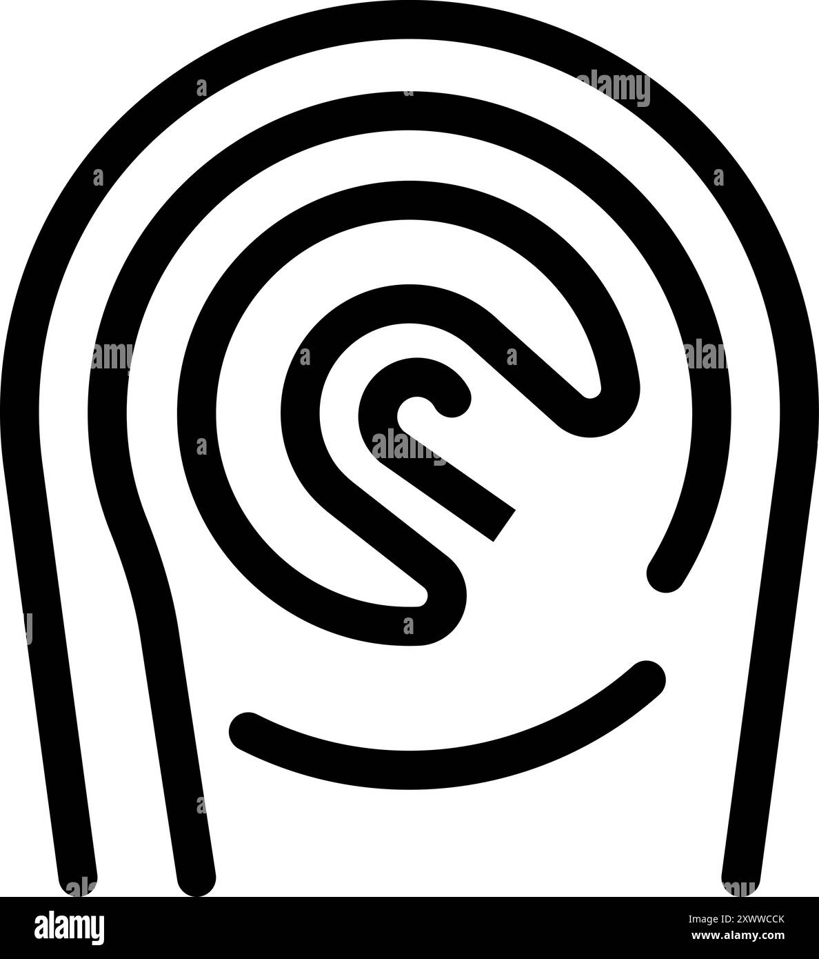 Black fingerprint icon representing a person's unique identity used for ...