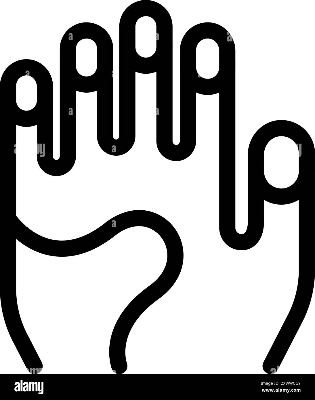Simple vector icon of a hand showing five fingers, ideal for projects ...