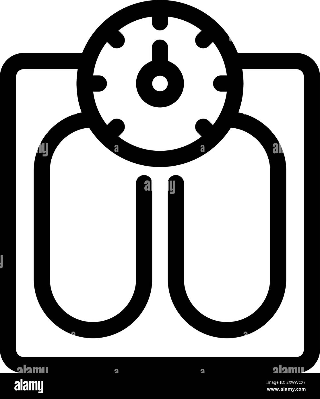 This simple icon represents a weight scale, symbolizing health, fitness ...