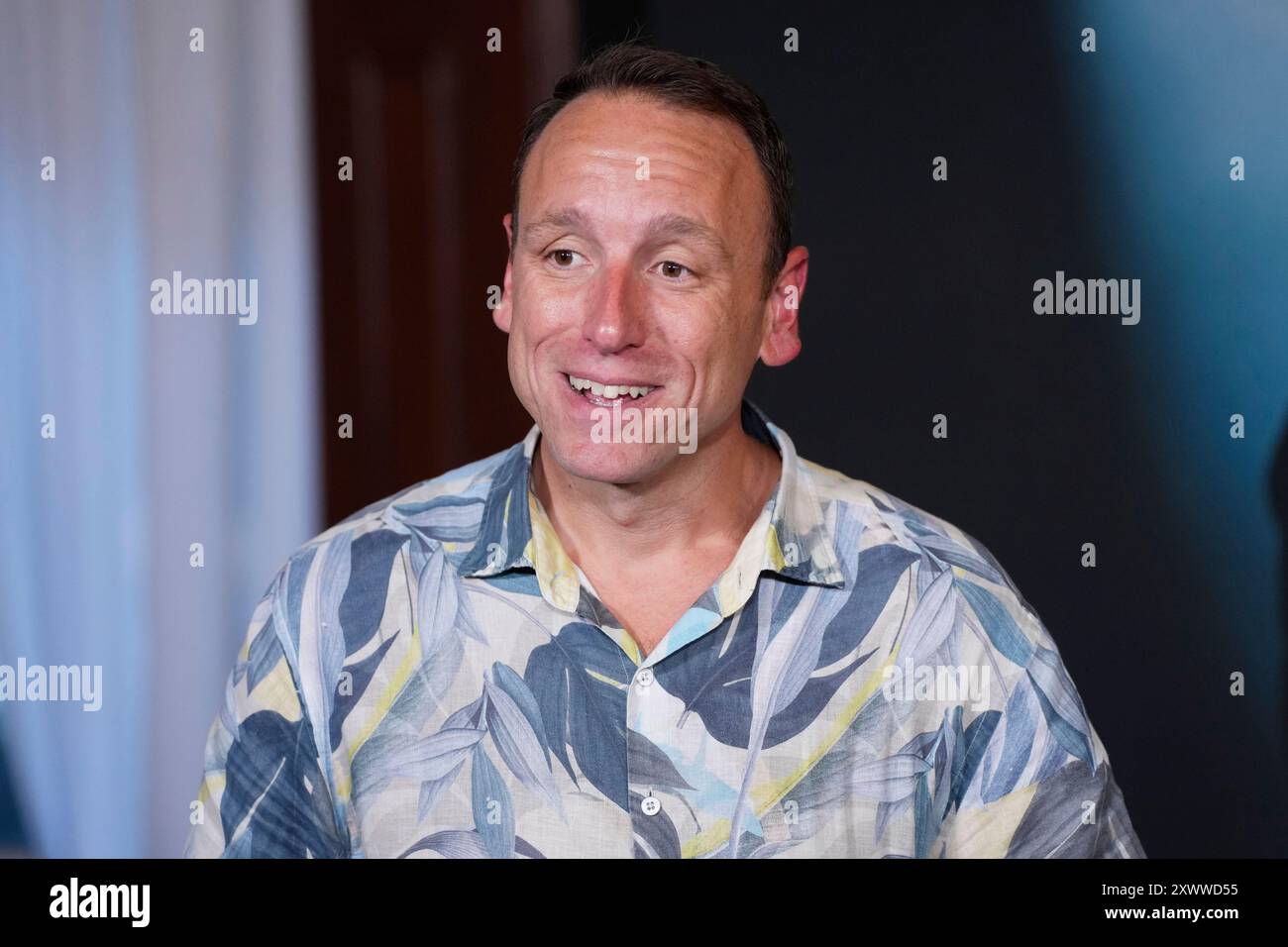 Joey Chestnut attends the "Adam Sandler: Love You" premiere at The ...