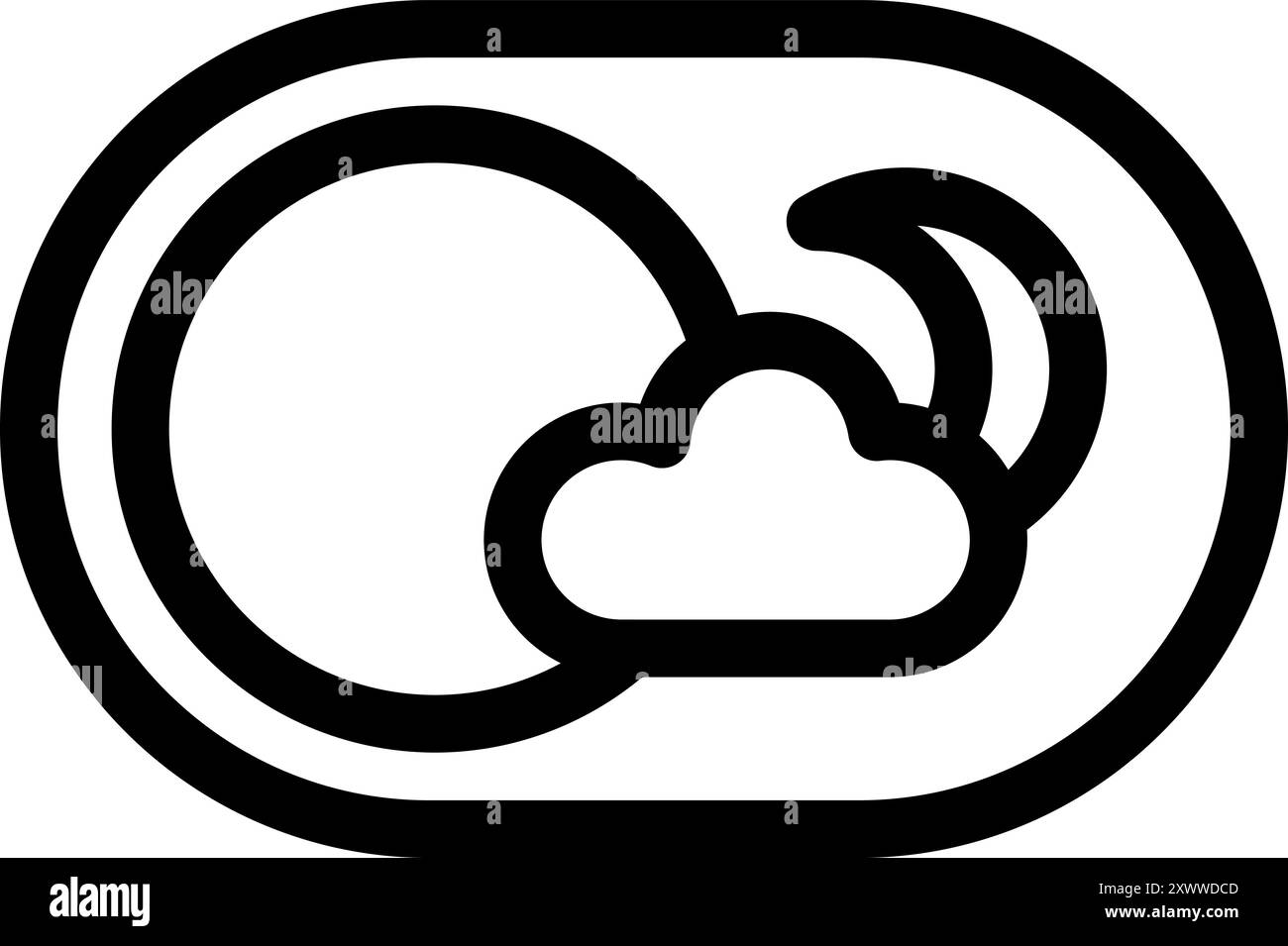 Simple icon of a button switching between day and night mode, with the ...
