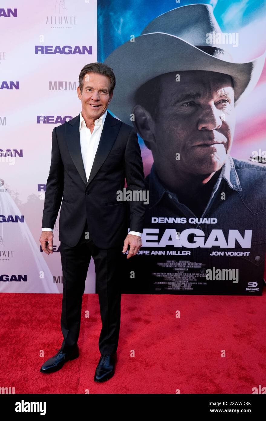 Dennis Quaid, the star of "Reagan," poses at the premiere of the film ...