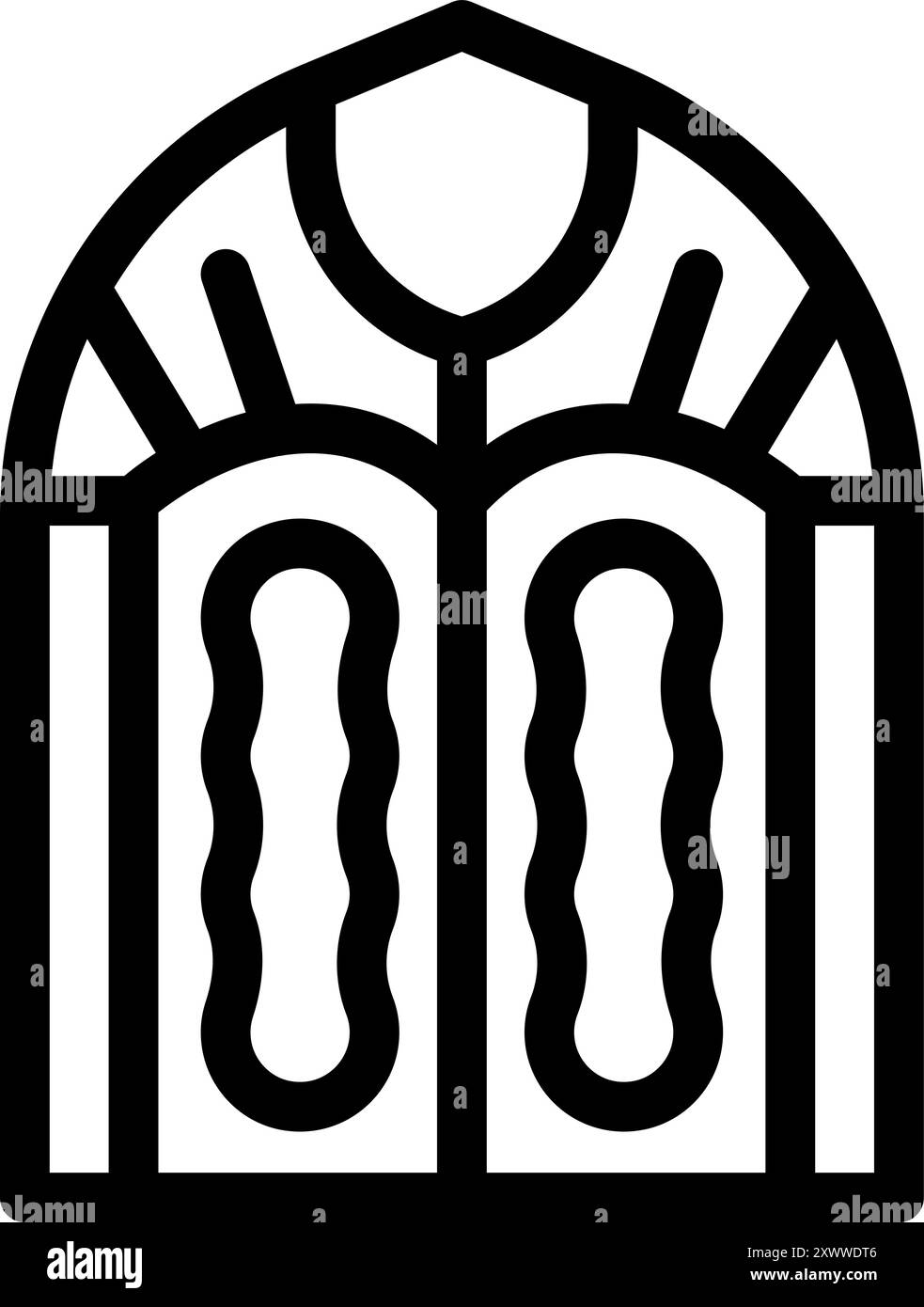 Arched double door with wavy glass insert being installed in a house ...