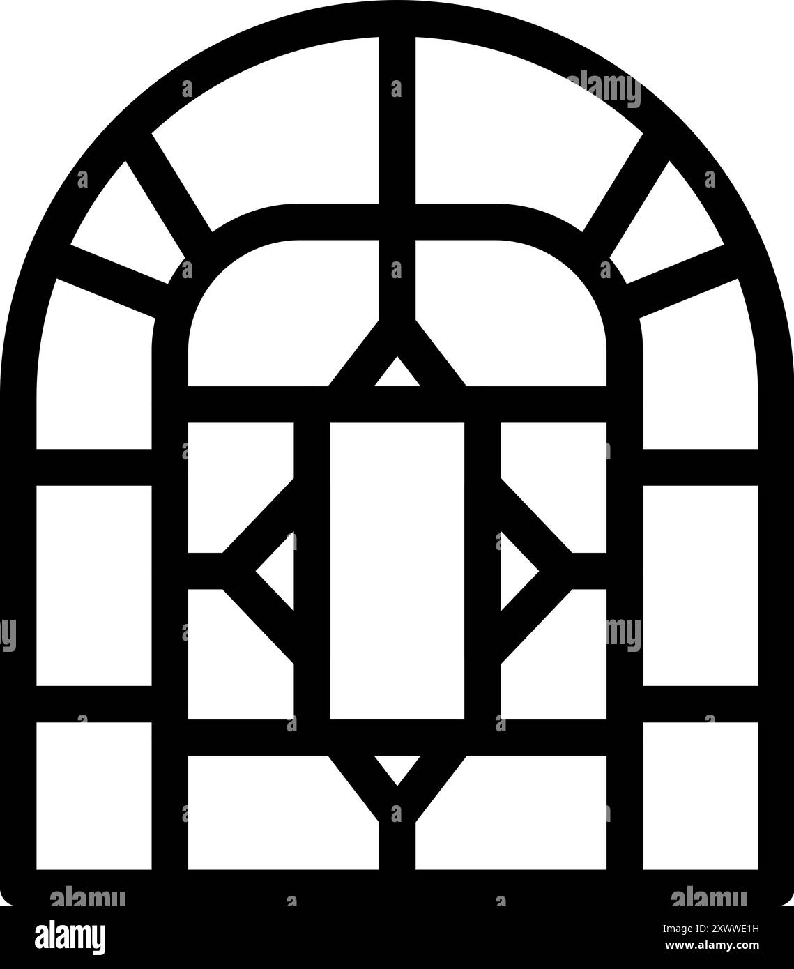 Arched window featuring a geometric pattern, suitable for projects ...