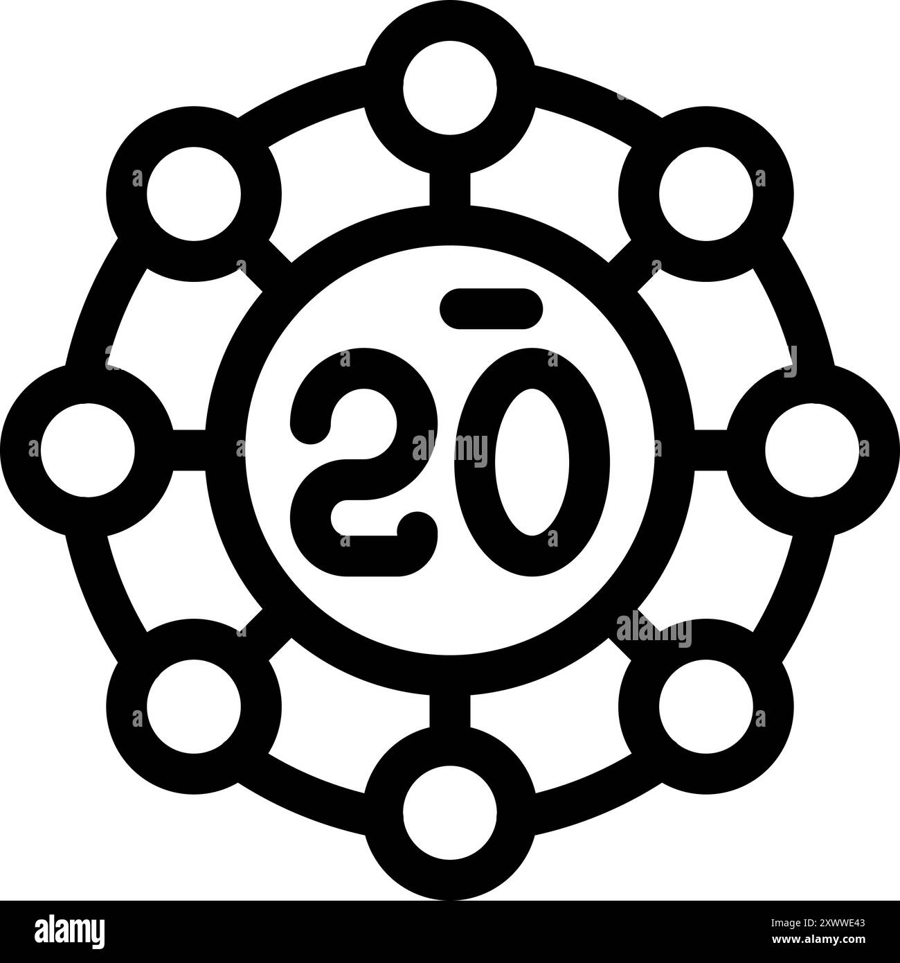 Visual representation of a network connecting twenty nodes, symbolizing ... Visual representation of a network connecting twenty nodes, symbolizing ...