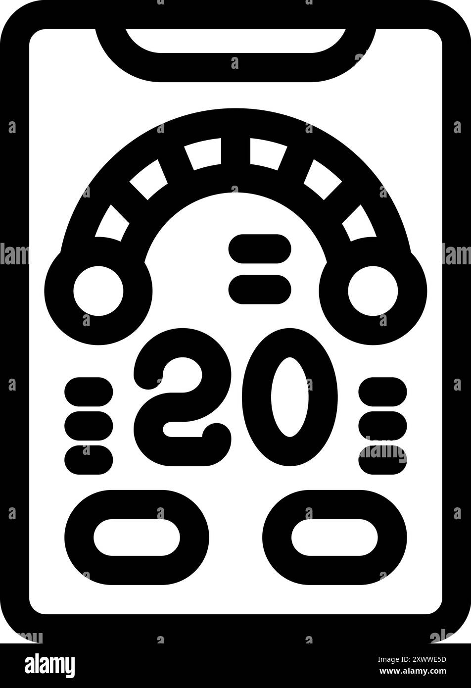 Simple vector icon showing a smartphone with a speedometer indicating ...