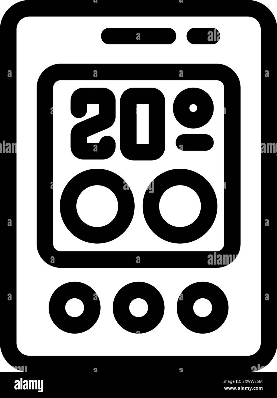 Smart home device showing the temperature with buttons Stock Vector ...