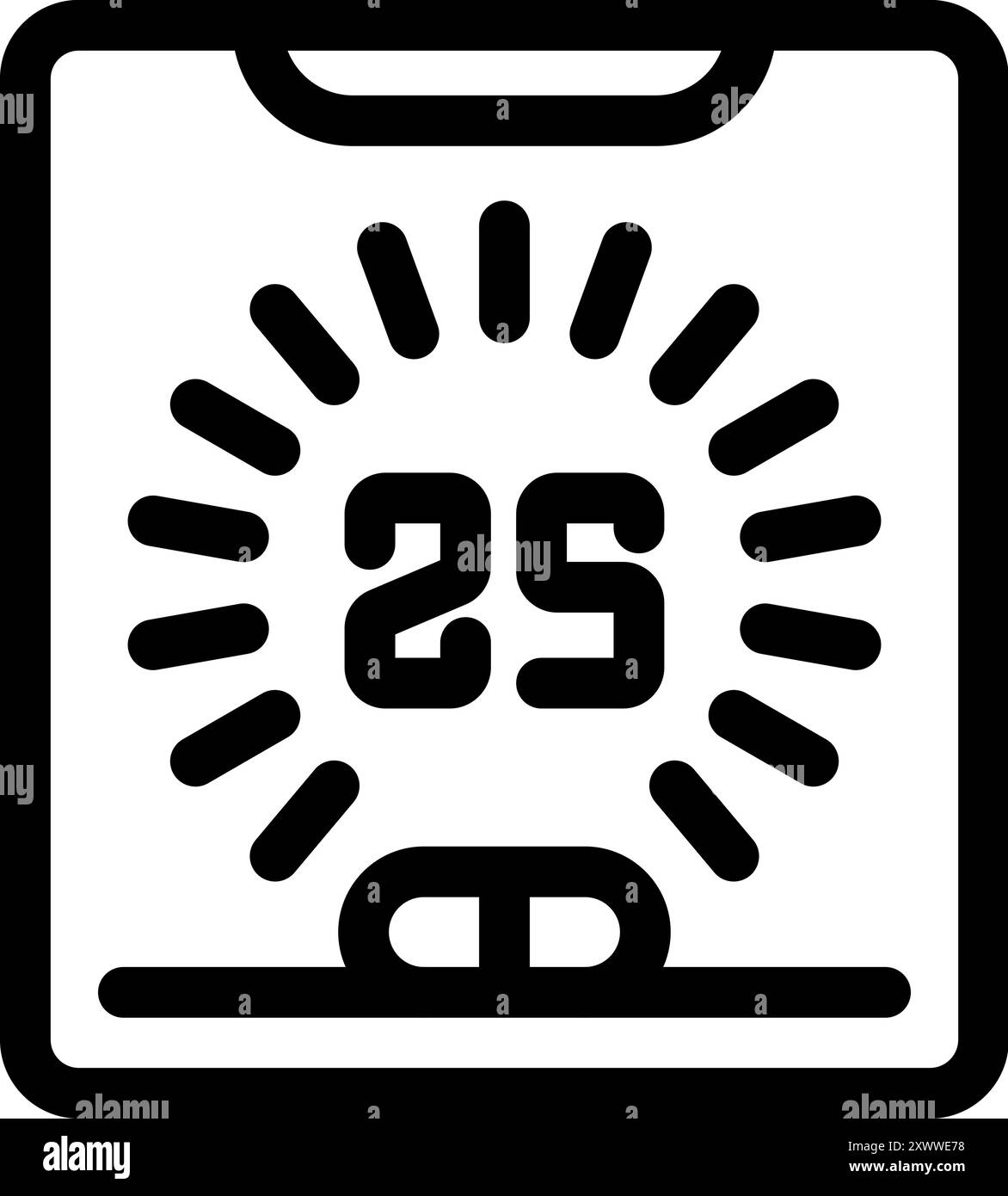 Icon of a smartphone with a circular progress bar indicating an ongoing ...