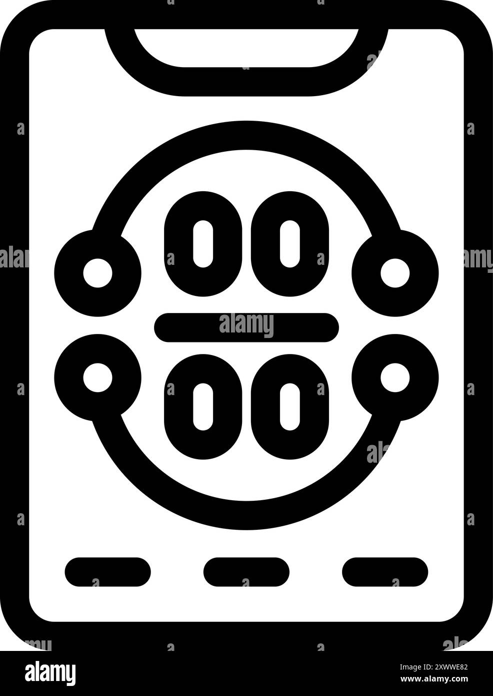 Smartphone showing eye test chart, concept of online eye test Stock ...