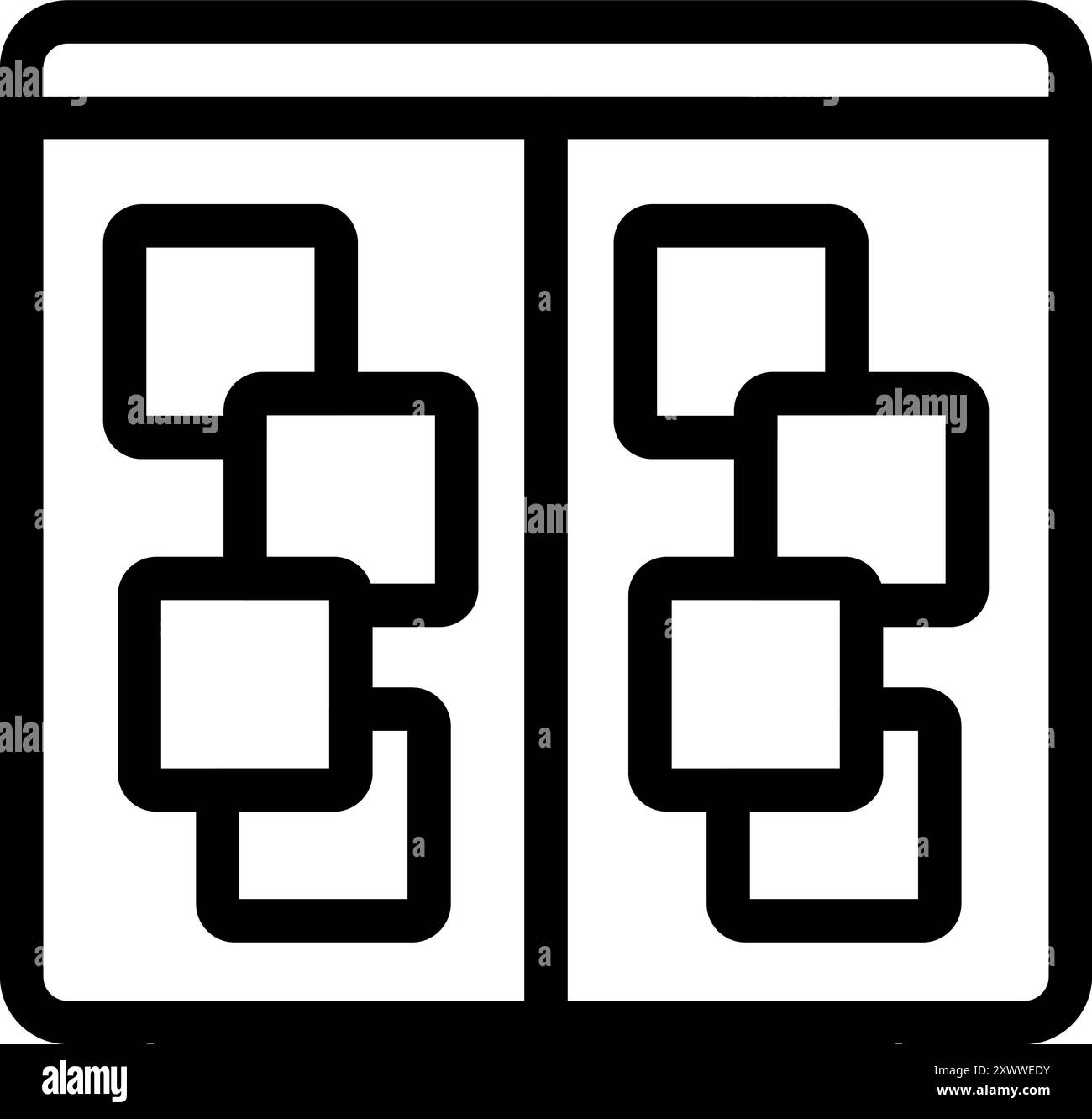 Simple vector showing a flowchart comparing two sets of data side by ...