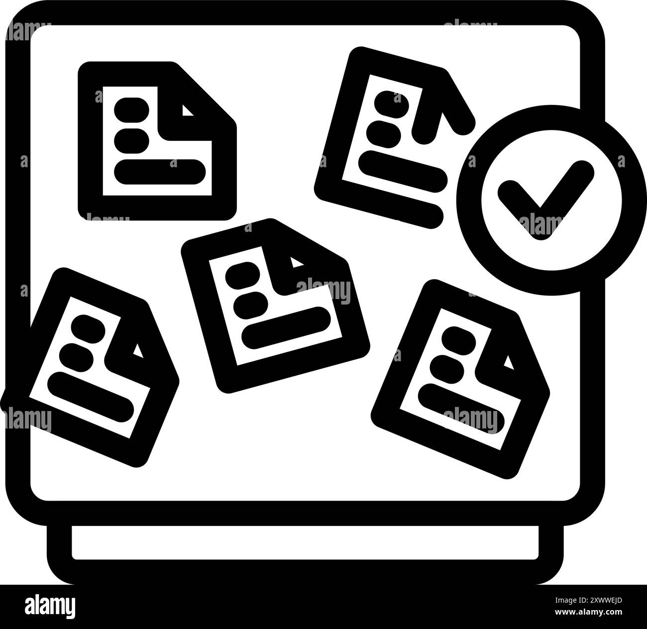 Electronic validation of multiple digital documents with a checkmark ...