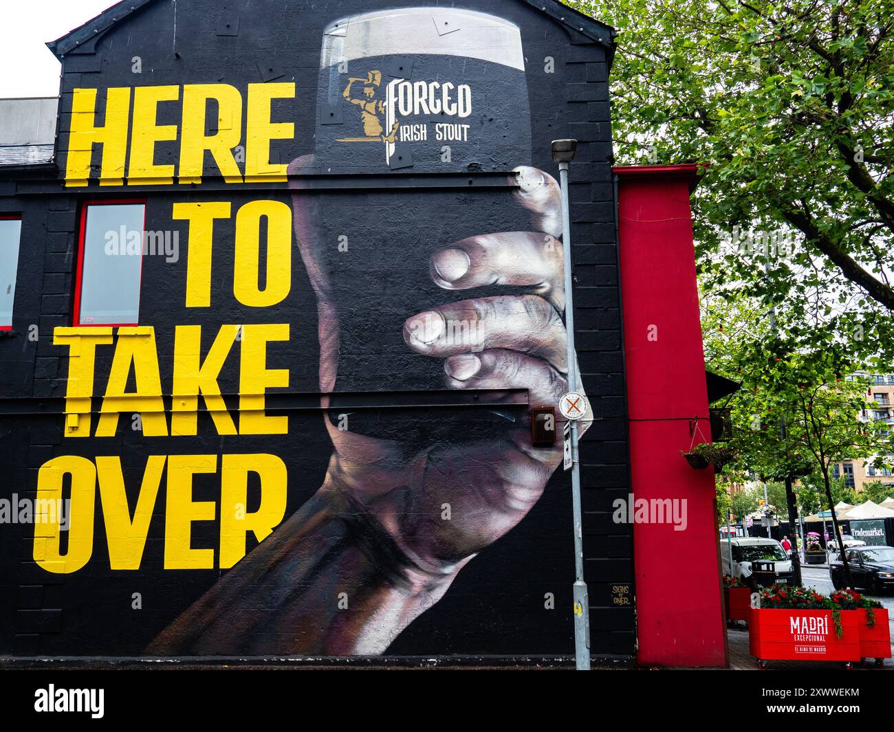 A view of an art piece of a traditional Irish black beer. Belfast's ...
