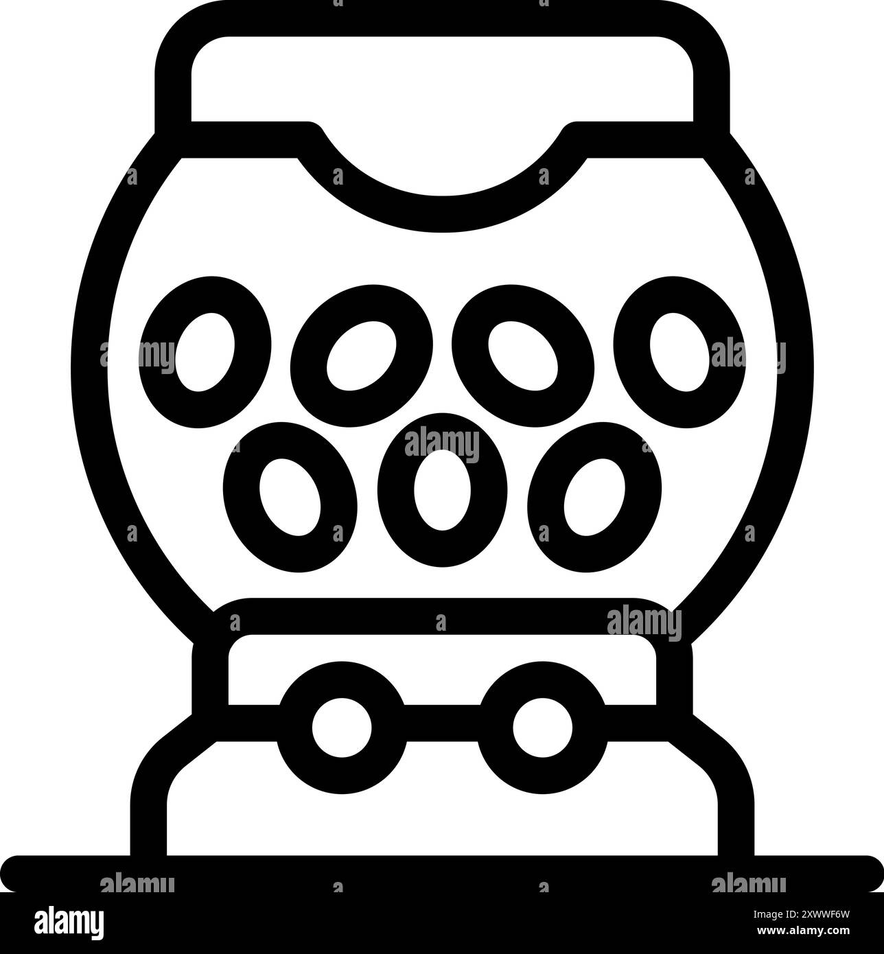 Lottery machine is spinning with numbered balls inside Stock Vector ...