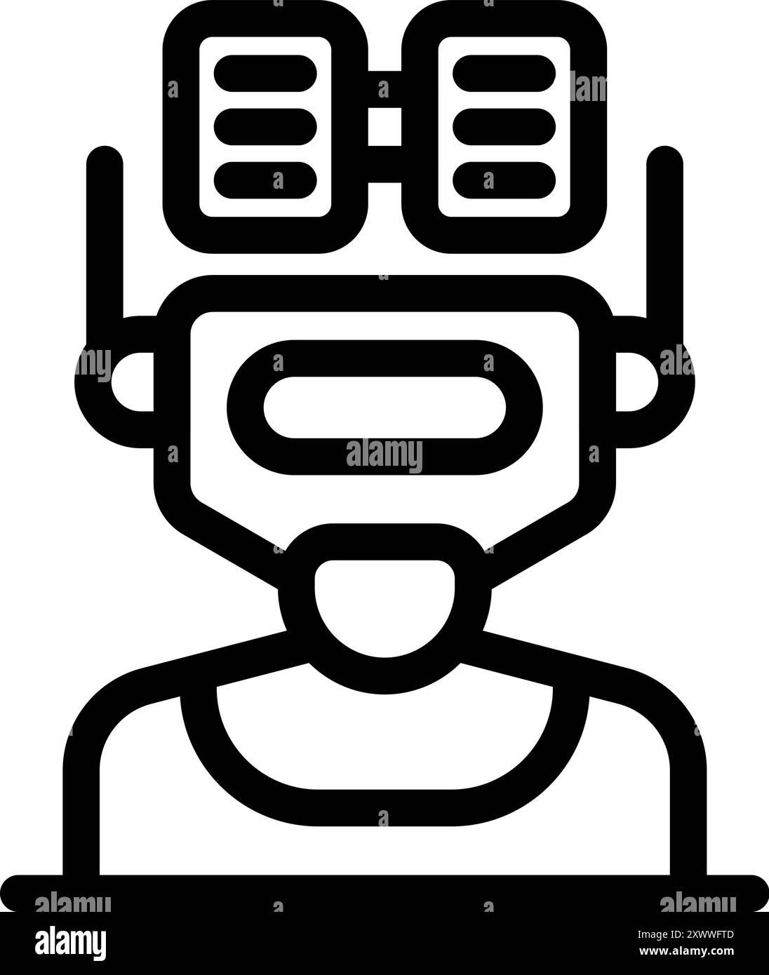 Robot using solar energy with antennas on head, artificial intelligence ...