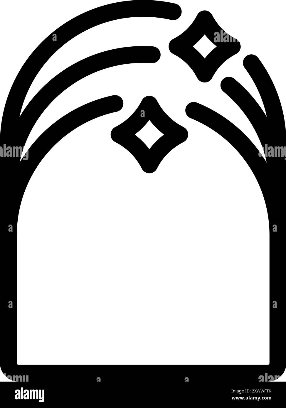 Black outline vector icon representing a magic portal with shining ...
