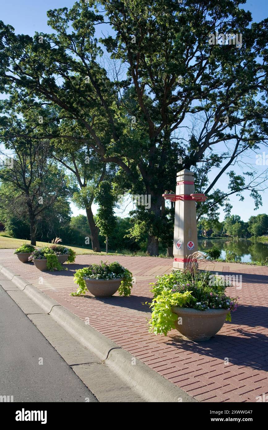 Suburban development with a park and apartment housing Stock Photo - Alamy