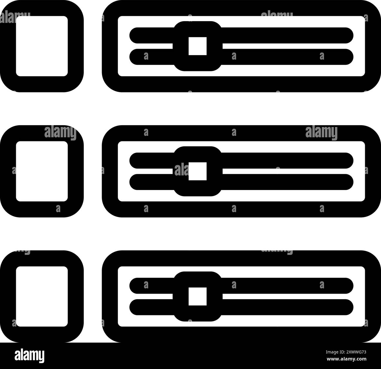 Black linear icon of a server rack, symbolizing data storage ...