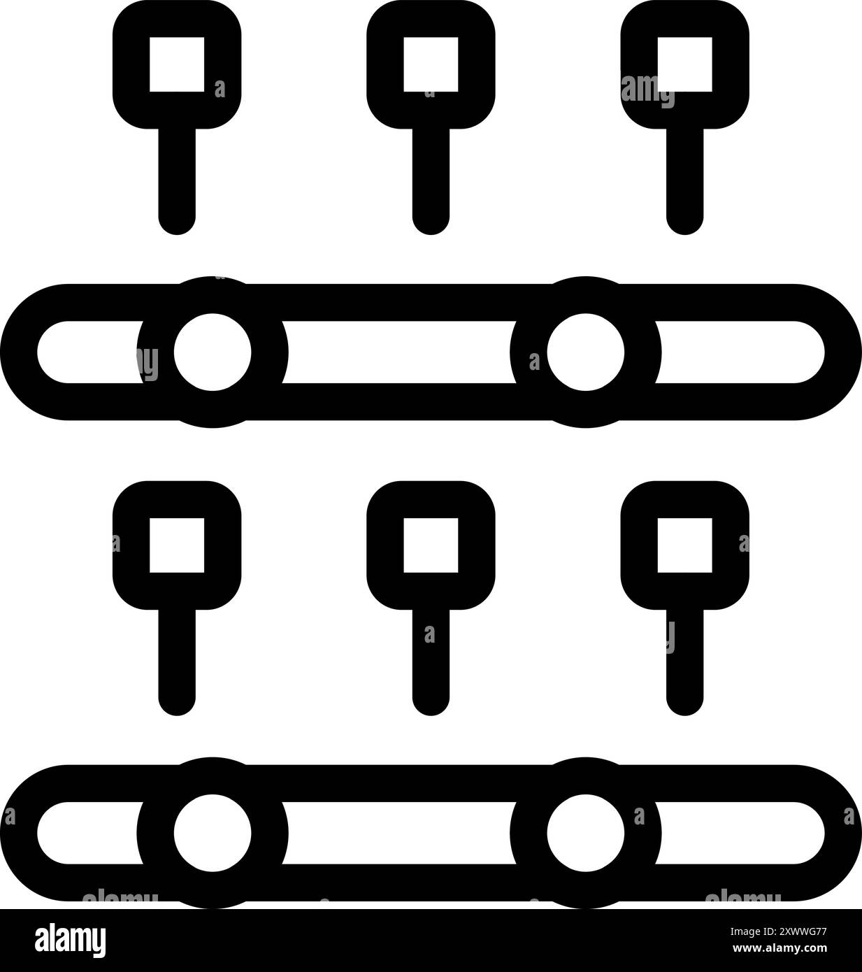 Minimalist icon of settings sliders, symbolizing options, customization ...