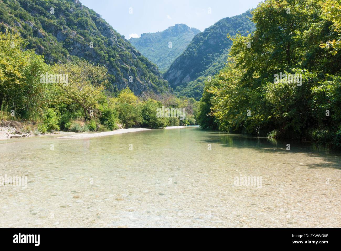 Amazing natural scenery in the canyon of Acheron river, close to the ...