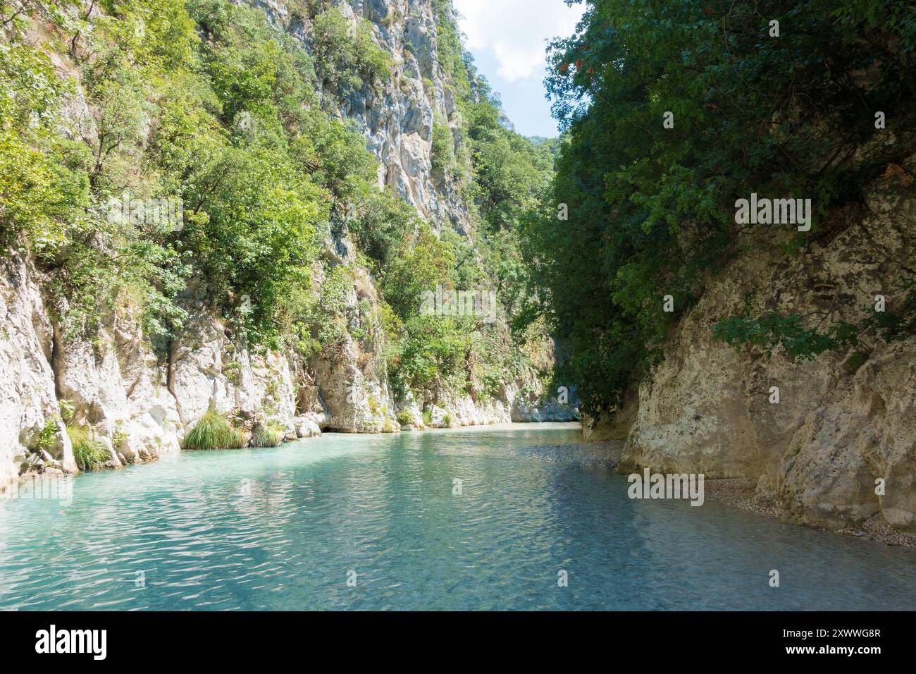 Amazing natural scenery in the canyon of Acheron river, close to the ...