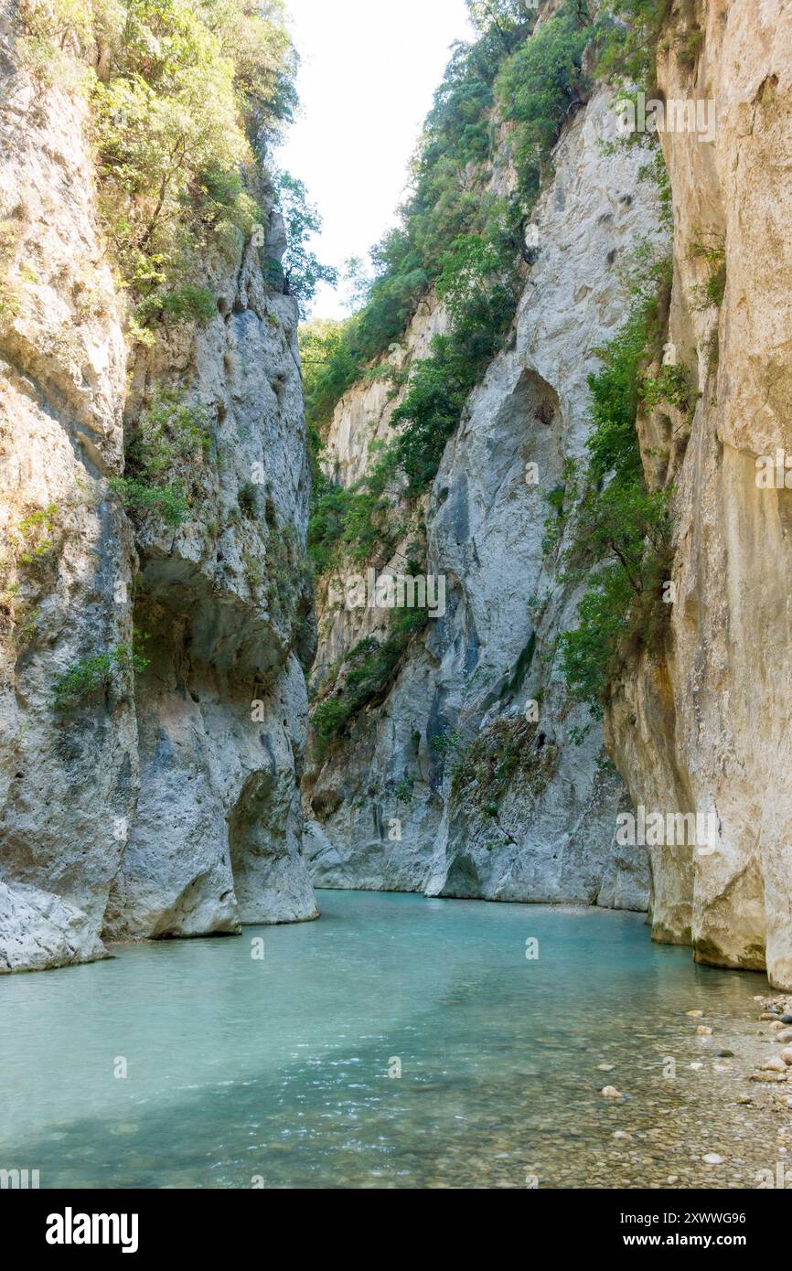 Amazing natural scenery in the canyon of Acheron river, close to the ...
