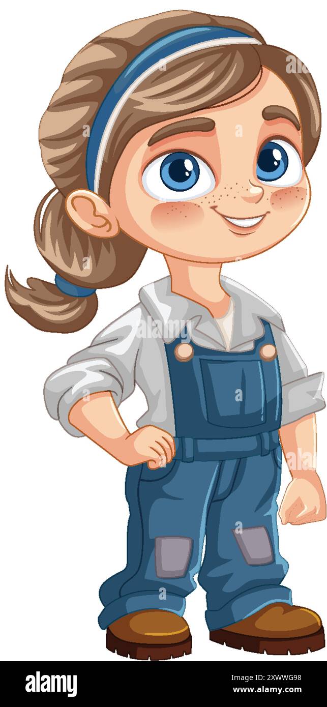 Cartoon boy in overalls with a smile Stock Vector Image & Art - Alamy