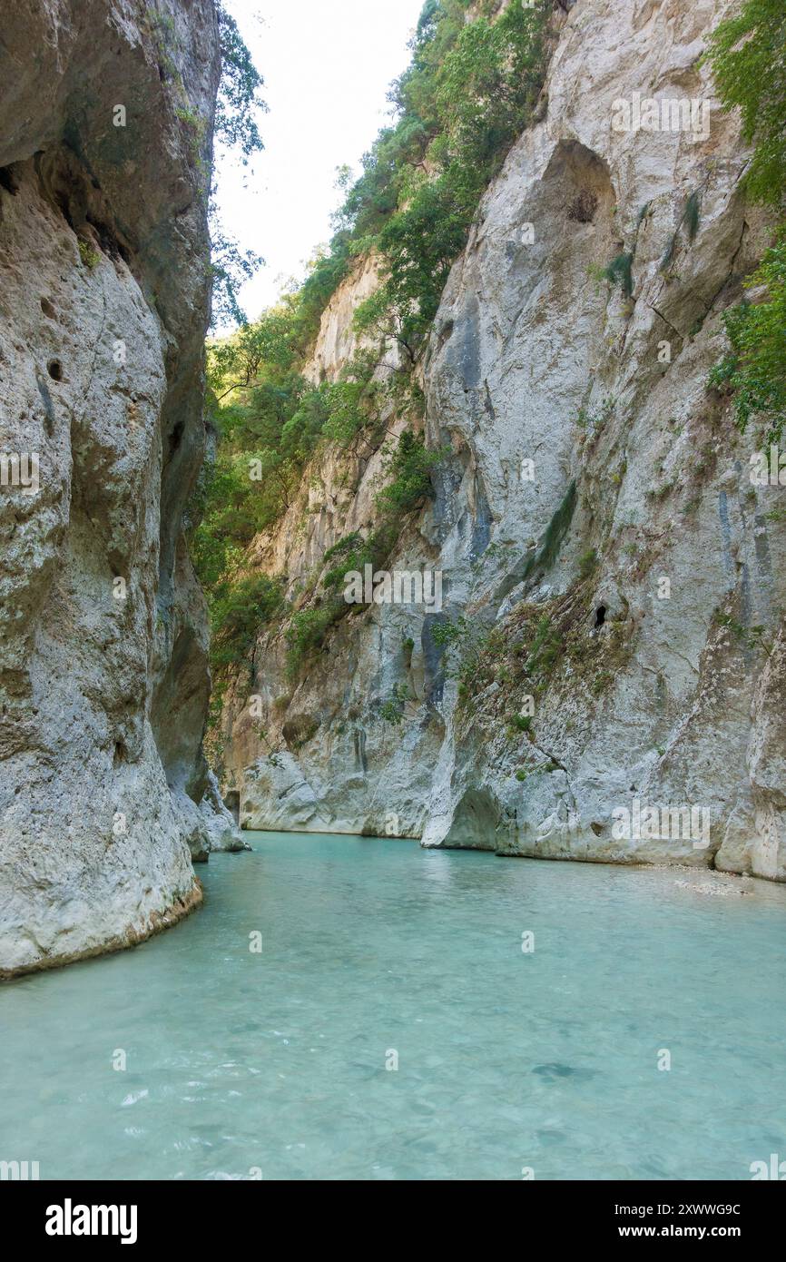 Amazing natural scenery in the canyon of Acheron river, close to the ...