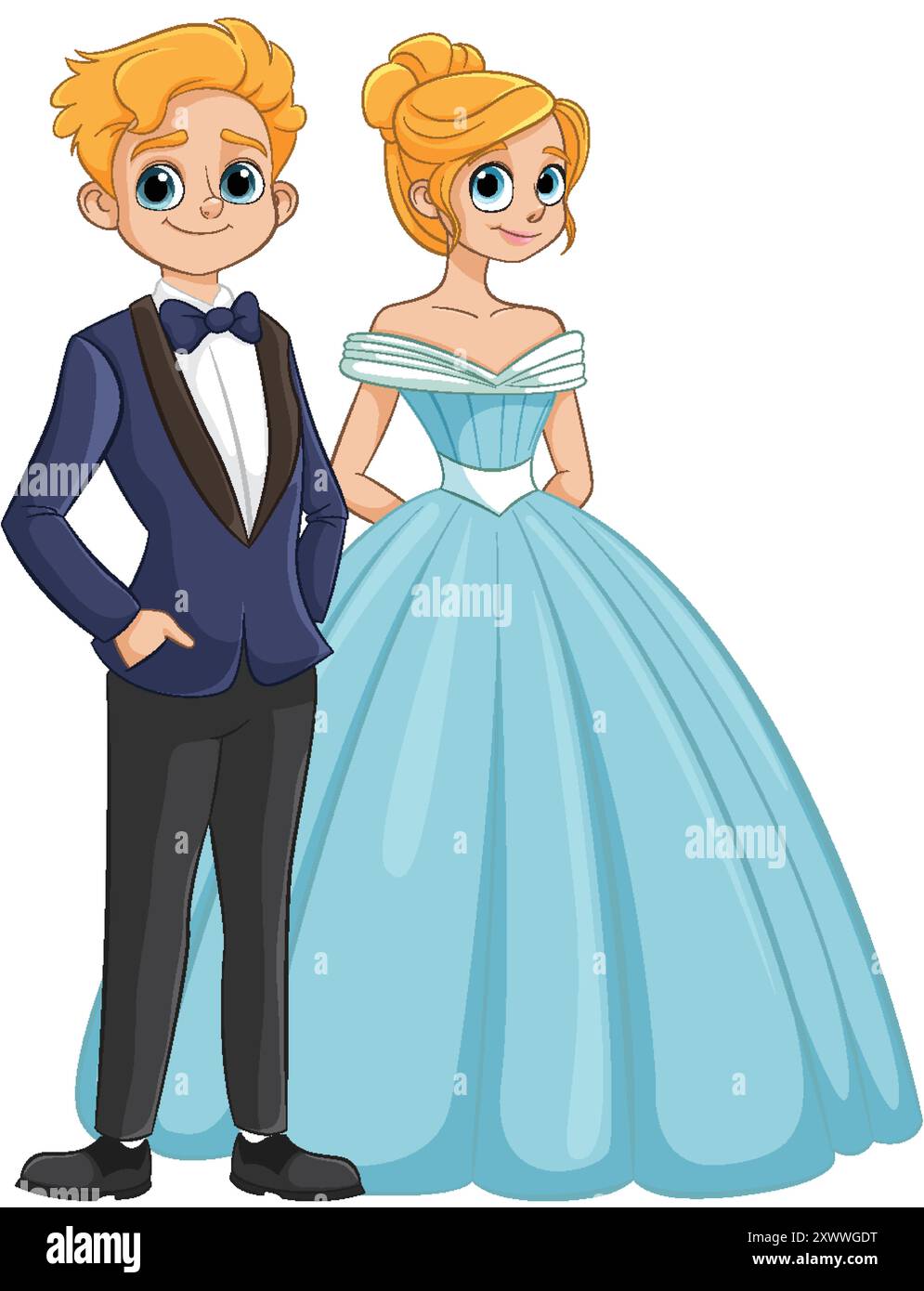 A couple dressed in a tuxedo and gown Stock Vector Image & Art - Alamy