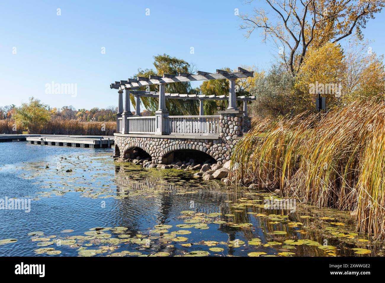 Waterfront and harbor area on lake Stock Photo - Alamy