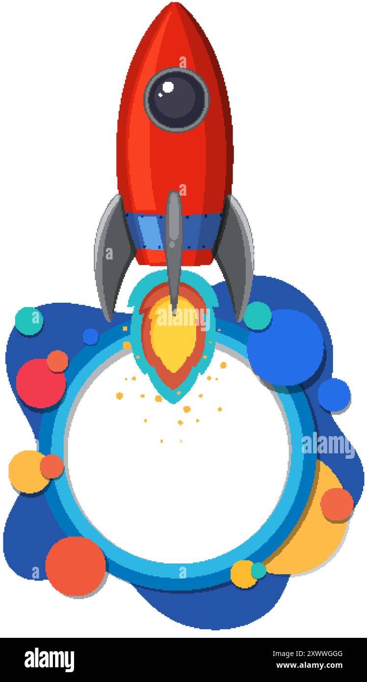 Rocket launching with colorful abstract background Stock Vector Image ...