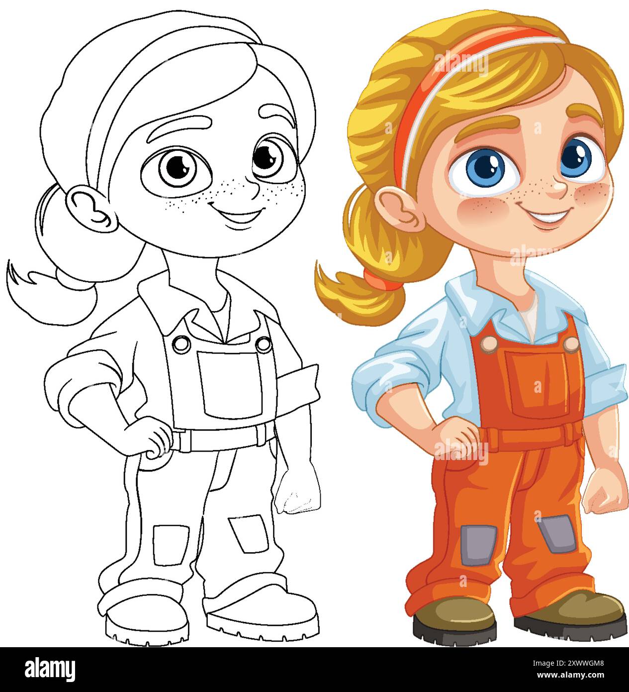 Cartoon construction boy smiling Stock Vector Images - Alamy