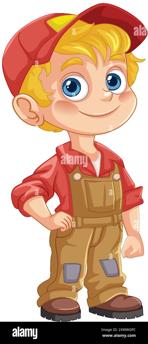 Smiling boy in work attire Stock Vector Image & Art - Alamy