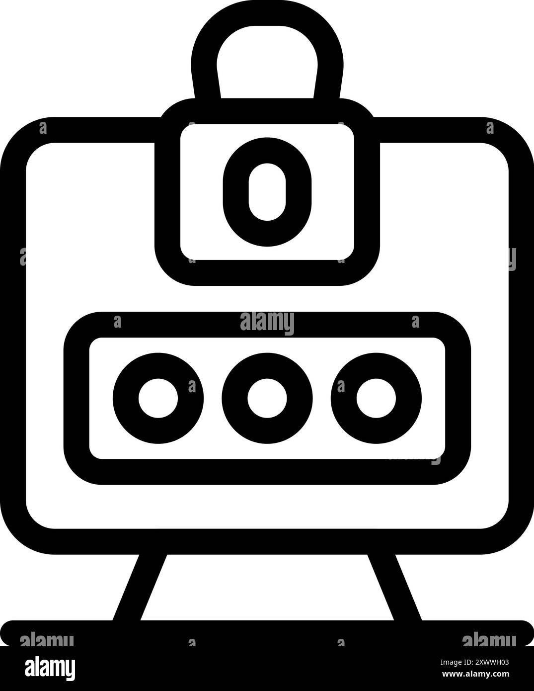 Icon of a train security system, ensuring the safety and protection of ...