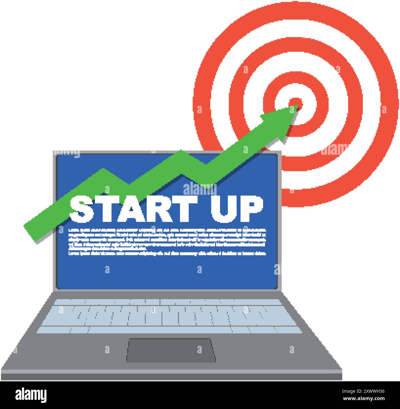 Laptop with arrow hitting a target Stock Vector Image & Art - Alamy