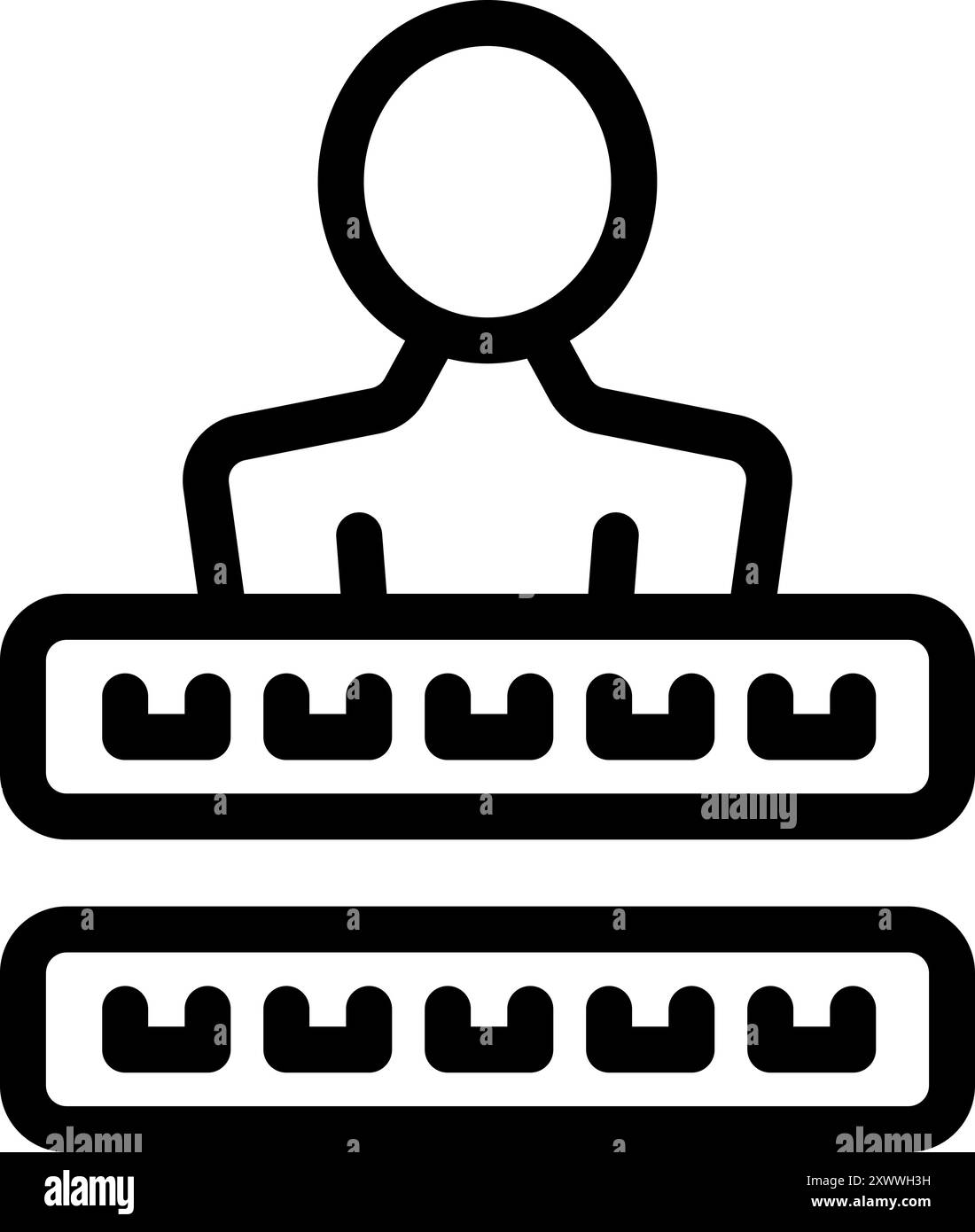 Line art icon of a network engineer working with a network switch Stock ...