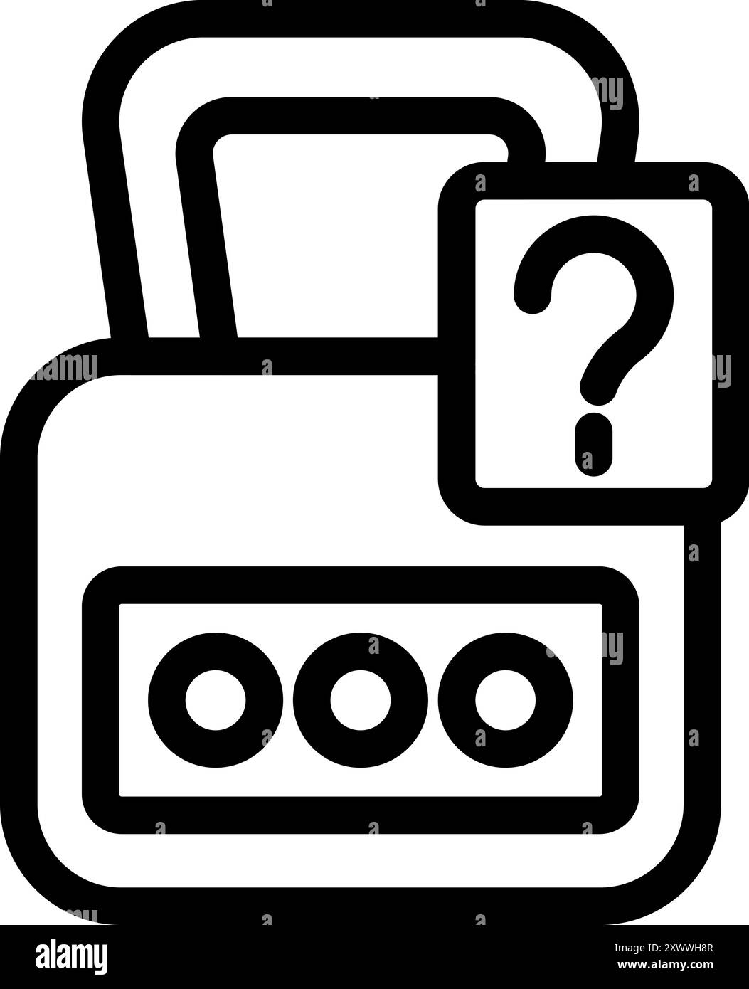 Combination lock is showing a question mark, prompting the user for the ...