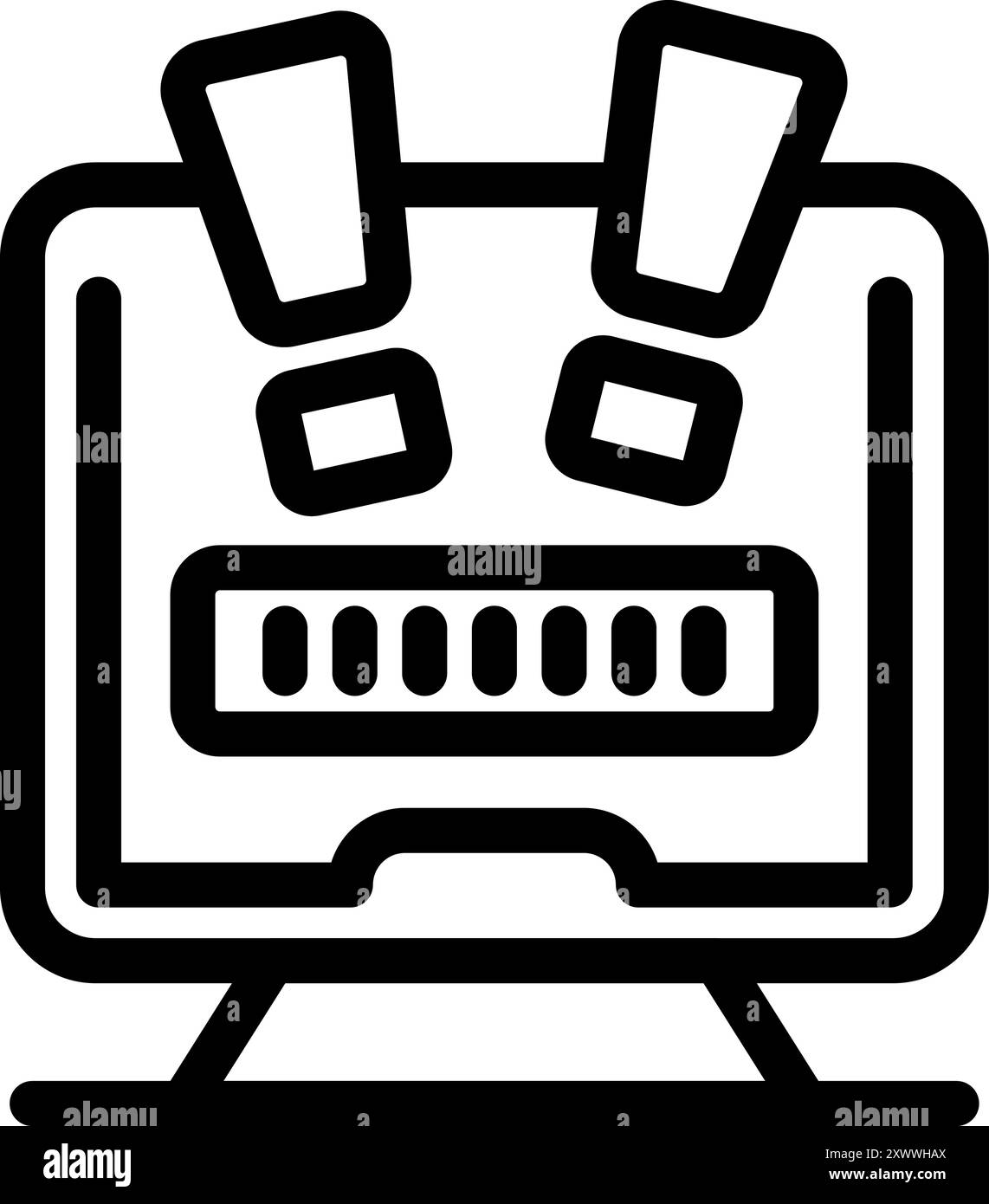 Simple vector icon of a computer screen showing a progress bar and ...