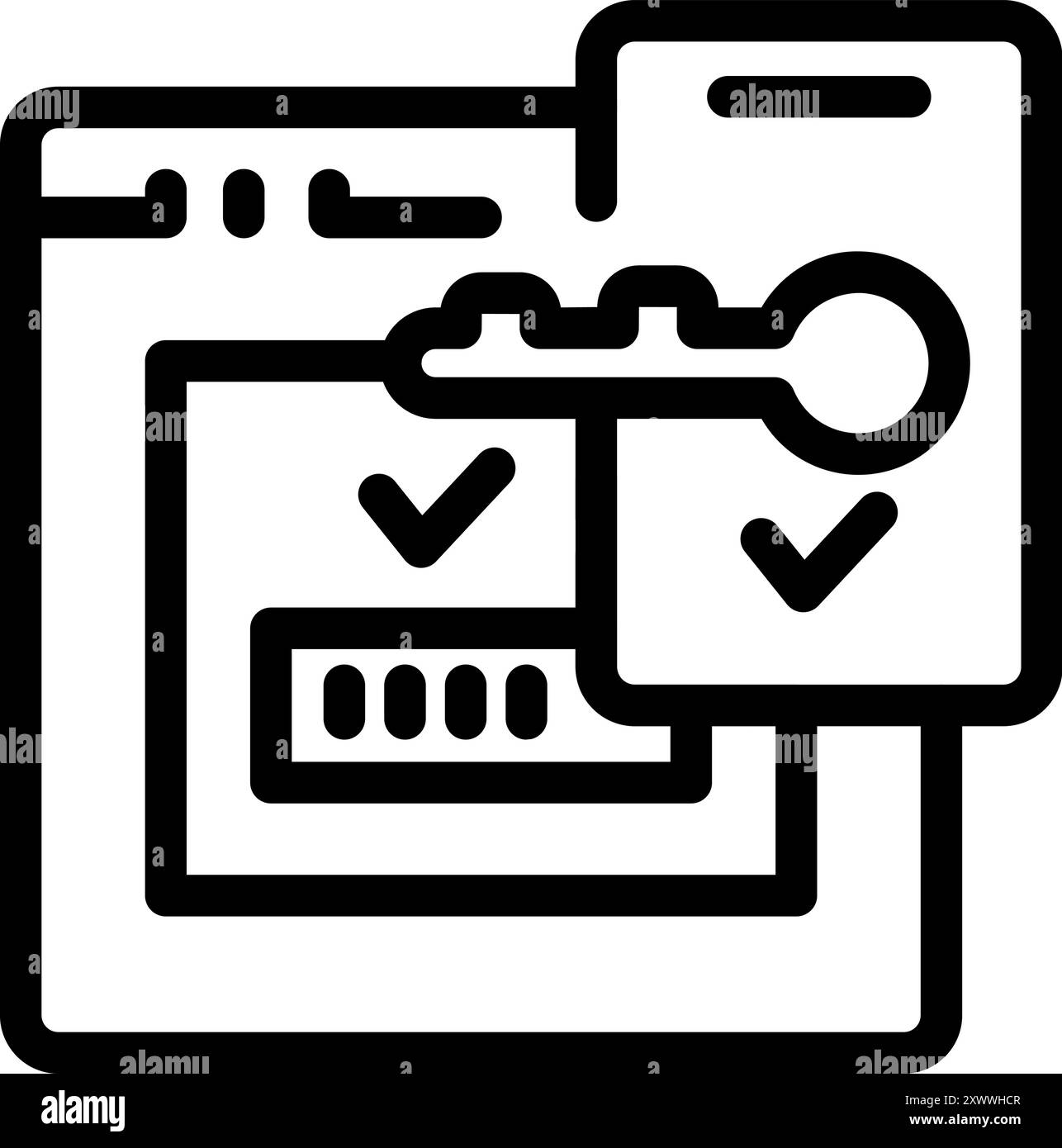 Secure Login Process Involving Two Factor Authentication With A Key And Password For Enhanced