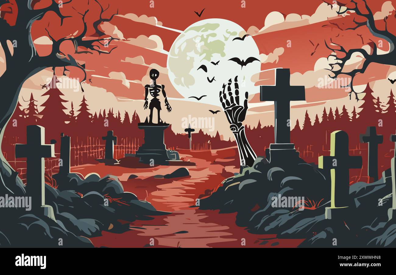 Halloween background with zombie hand and skeleton hand, Mystical ...