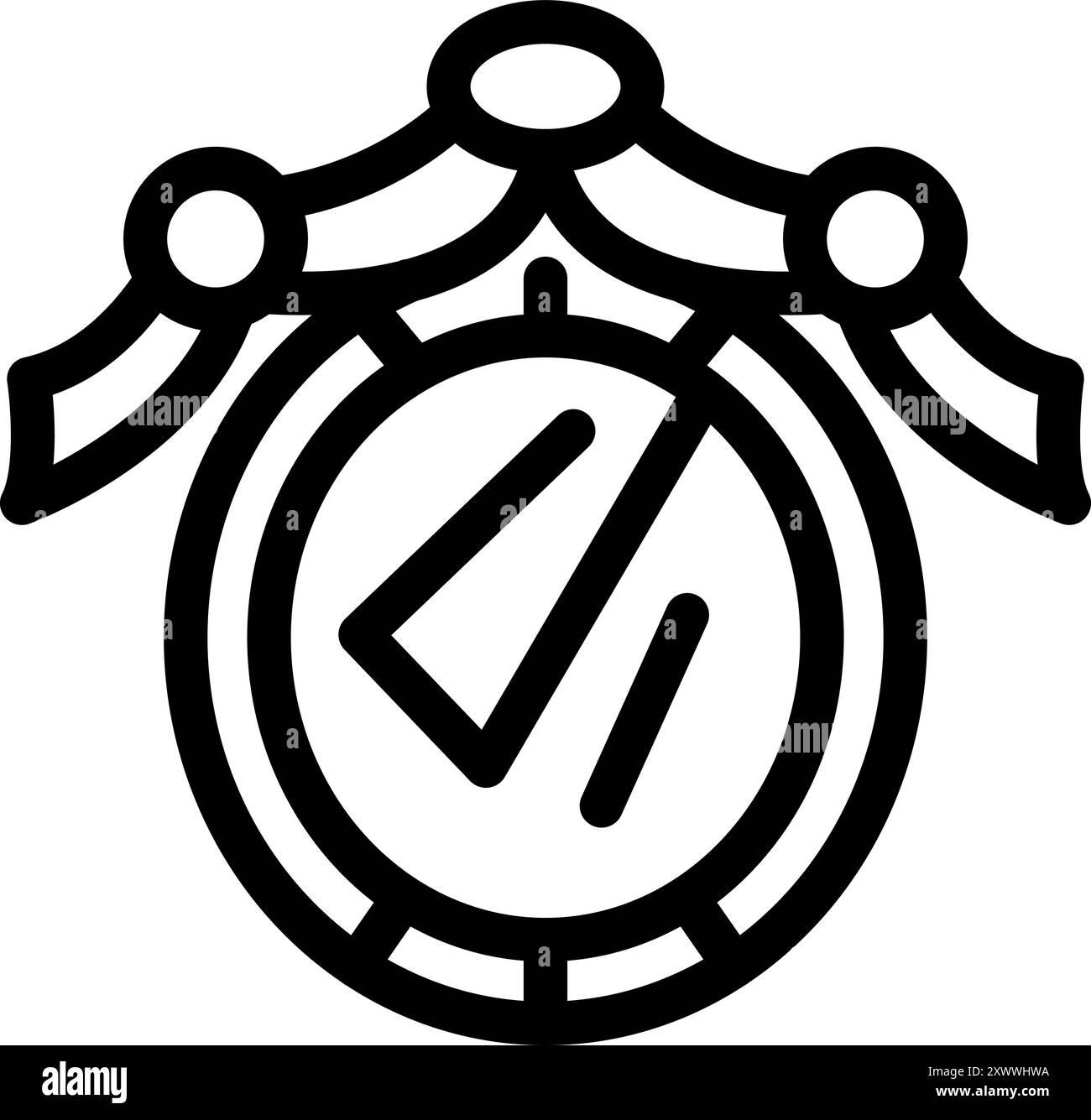 Round award with ribbon, celebrating a great achievement, a prestigious ...